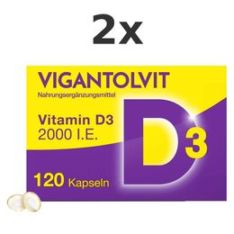 Wick 2x Vigantolvit 2000 I.E. Vitamin D3 Weichkapseln 120 St