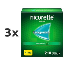 3x Nicorette Kaugummi 4 mg freshmint 210 St