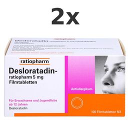 2x DESLORATADIN-ratiopharm 5 mg Filmtabletten Set 100 St