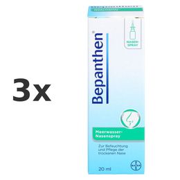 BAYER 3x Bepanthen Meerwasser Nasenspray 20 ml