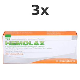 3x Hemolax 5 mg magensaftresistente &uuml;berzogene Tabletten 100 St