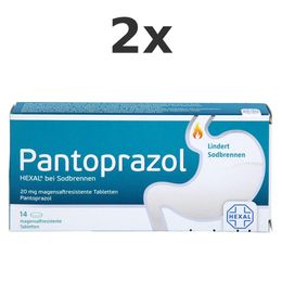 HEXAL&reg; 2x Pantoprazol Hexal b.Sodbrennen magensaftres.Tabl. Set 14 St