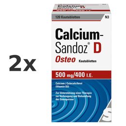 HEXAL&reg; 2x Calcium Sandoz D Osteo 500 mg/400 I.E. Kautabl. Set 120 St