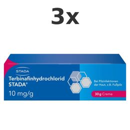 3x Terbinafinhydrochlorid STADA 10 mg/g Creme 30 g
