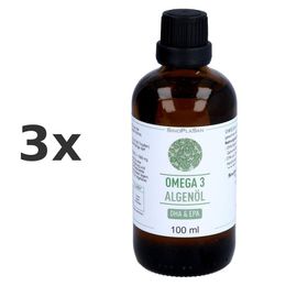 3x OMEGA-3 Algen&ouml;l Dha 300 mg+EPA 150 mg 100 ml