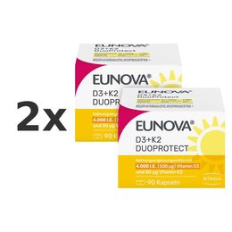 STADA 2x Eunova DuoProtect D3+K2 4000 I.E./80 ?g Kaps.Kombi Set 180 St