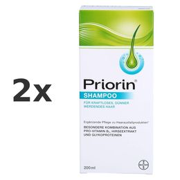 BAYER 2x Priorin Shampoo f.kraftlos.d&uuml;nner werdendes Haar Set 200 ml