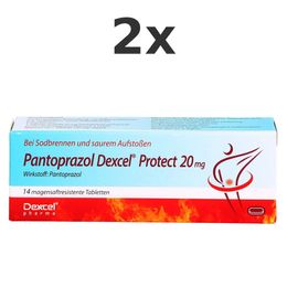 2x Pantoprazol Dexcel Protect 20 mg magensaftres.Tab. 14 St