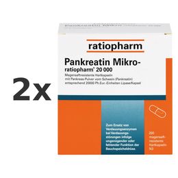 ratiopharm 2x Pankreatin Mikro-ratio.20.000 magensaftr.Hartkaps. Set 200 St