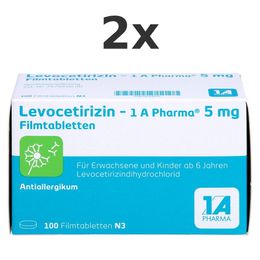 2x LEVOCETIRIZIN-1A Pharma 5 mg Filmtabletten Set 100 St