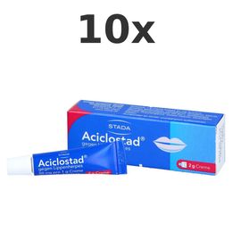 STADA 10x Aciclostad Creme gegen Lippenherpes 2 g