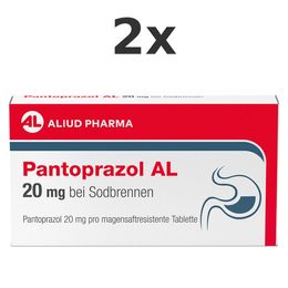 ALIUD 2x Pantoprazol Al 20 mg bei Sodbrennen Set 14 St
