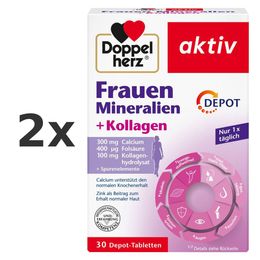 Queisser 2x Doppelherz Frauen Mineralien+Kollagen Depot Tabl. 30 St