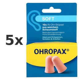 5x Ohropax soft Schaumstoff In-Ohr St&ouml;psel 10 St