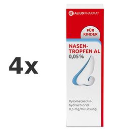 ALIUD 4x Nasentropfen Al 0,05 % bei Schnupfen 10 ml