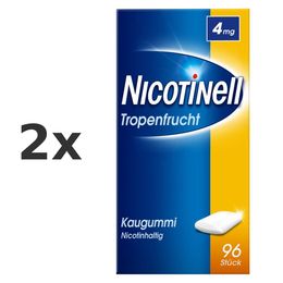 2x Nicotinell Kaugummi Tropenfrucht 4 mg 96 St
