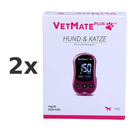 2x Vetmate Plus Blutzuckermessger.mg/dl eco Hund+Kat. 1 St