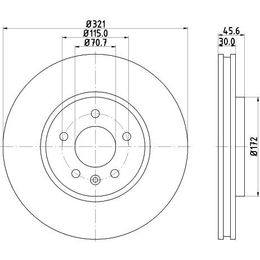 Hella Bremsscheibe 8dd355129691 321mm 30mm f&uuml;r Vaughall Opel HOLDEN CADILLAC