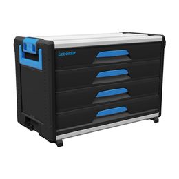 Gedore Werkzeugbox WorkMo B3, 4 Schubladen, 1 Fach, Plastik/Alu, mit Zubeh&ouml;r abschlie&szlig;bar, leer, Werkzeug-Mobil 1110 WM-34 (2954346)