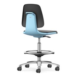 bimos Arbeitsstuhl Labsit mit Rollen Sitz-H.560-810 mm Skintec blau (9125-4000-3277-525)