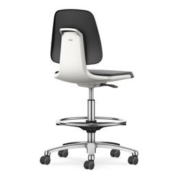 bimos Arbeitsstuhl Labsit mit Rollen Sitz-H.560-810mm Skintec wei&szlig; (9125-4000-3403-525)