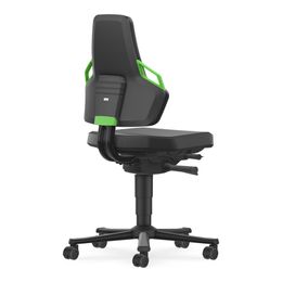 bimos Arbeitsdrehstuhl Nexxit Skintec Rollen Griff gr&uuml;n Sitzh&ouml;he 450-600 mm (9033-4000-3280)