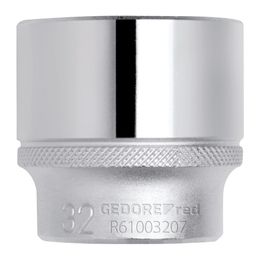 Gedore RED Steckschl&uuml;sseleinsatz, Nuss, 1/2 Zoll 12,5 mm Antrieb, 6-kant, 15 mm Weite, Werkzeug, R610001506, Stahl (3300264)