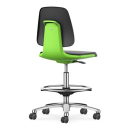 bimos Arbeitsstuhl Labsit mit Rollen Sitz-H.560-810 mm Skintec gr&uuml;n (9125-4000-3280-525)