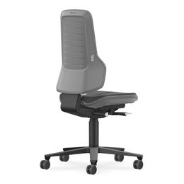 bimos Stuhl Neon XXL bis 180 kg mit Rollen Skintec Flexband grau Sitz 470-640 mm (9575-4000-3278)