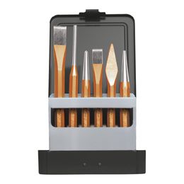 Gedore RED Werkzeugsatz, Schlagwerkzeug-Set, 6-teilig, gef&uuml;llt, in Metallkassette, Mei&szlig;el, K&ouml;rner, Treiber, R90000006 (3300826)
