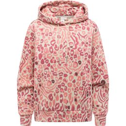 Kapuzenpullover Ragwear "Pirita Print", Damen, Gr. L (40), pink, Material: 70% Baumwolle, 30% Polyester, oversize h&uuml;ftbedeckend, hoch geschlossener Ausschnitt, &Auml;rmel ohne &Auml;rmelschlitz Rippb&uuml;ndchen, Pullover Kapuzenpullover, Hoodie mit verstellbarer Kapuze