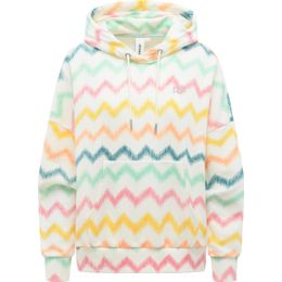 Kapuzenpullover Ragwear "Pirita Print", Damen, Gr. L (40), bunt, Material: 70% Baumwolle, 30% Polyester, oversize h&uuml;ftbedeckend, hoch geschlossener Ausschnitt, &Auml;rmel ohne &Auml;rmelschlitz Rippb&uuml;ndchen, Pullover Kapuzenpullover, Hoodie mit verstellbarer Kapuze
