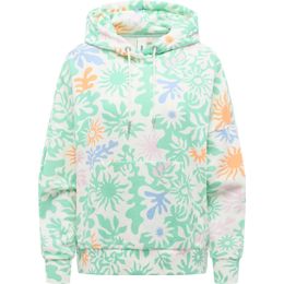 Kapuzenpullover Ragwear "Pirita Print", Damen, Gr. L (40), hellmint, Material: 70% Baumwolle, 30% Polyester, oversize h&uuml;ftbedeckend, hoch geschlossener Ausschnitt, &Auml;rmel ohne &Auml;rmelschlitz Rippb&uuml;ndchen, Pullover Kapuzenpullover, Hoodie mit verstellbarer Kapuze
