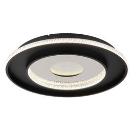 Globo LIGHTING Deckenleuchte "MARSH", schwarz (schwarz matt), &Oslash; 52,5cm H: 6cm, 1 Stk., Leuchten, Deckenlampe Wohnzimmer-Leuchte Schlafzimmer-Leuchte Flur K&uuml;che, Deckenleuchte