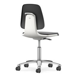 bimos Arbeitsstuhl Labsit mit Rollen Sitz-H. 450-650 mm Skintec wei&szlig; (9123-4000-3403-521)
