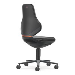 bimos Industrie- und Laborstuhl Texon Rollen Sitzh&ouml;he 450-620 mm Kunstleder schwarz (9173-MG01)