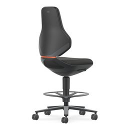 bimos Industrie- und Laborstuhl Texon Sitz-Stopp-Rollen Fu&szlig;ring 570-810 mm schwarz (9175-6801)