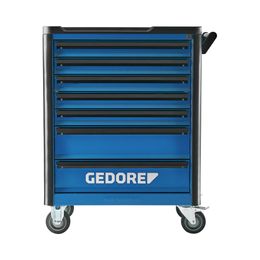 Gedore Werkzeugwagen workster highline aus Stahlblech mit Zentralverriegelung und Rollen f&uuml;r die Aufbewahrung und den Transport von Werkzeugen, Farbe: blau - 3033708)