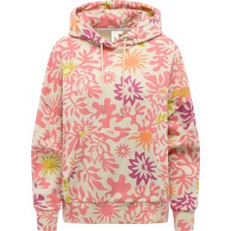 Kapuzenpullover Ragwear "Pirita Print", Damen, Gr. L (40), hellpink, Material: 70% Baumwolle, 30% Polyester, oversize h&uuml;ftbedeckend, hoch geschlossener Ausschnitt, &Auml;rmel ohne &Auml;rmelschlitz Rippb&uuml;ndchen, Pullover Kapuzenpullover, Hoodie mit verstellbarer Kapuze