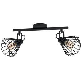 Eglo Deckenspot "TABILLANO", schwarz, 2, 1 Stk., Leuchten, Deckenleuchte Vintage, Industrial, Stahl, Wohnzimmerlampe in Schwarz, Deckenspot