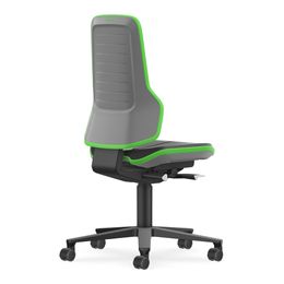bimos Arbeitsdrehstuhl Neon mit Rollen Skintec Flexband gr&uuml;n 450-620 mm Synchrontechnik (9573-4000-3280)