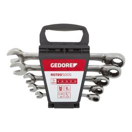 Gedore RED Maul-Ringratschenschl&uuml;ssel-Satz, umschaltbar, Set 5-tlg, SW 8-19 mm, abgewinkelt, Schraubenschl&uuml;ssel, R07205005 (3300872)