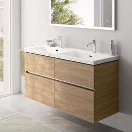 Villeroy & Boch Villeroy & Boch Subway 3.0 Doppelwaschtisch, evineo ineo5 evo Unterschrank B: 128 cm, 4 Ausz&uuml;ge, mit Griffmulde,, 4A71D5RW+BE0734OA,