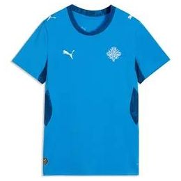 Trainingsshirt Puma "Island 2026 Heimtrikot Damen", Damen, Gr. XXL, electro royal wei&szlig; blau, Obermaterial: 100% Polyester. Kragen: 100% Polyester. Einsatz: 100% Polyester, regular fit, Rundhals, Shirts