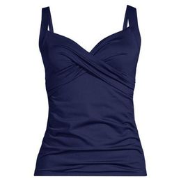 LANDS' END Tankinitop CHLORRESISTENT mit V-Ausschnitt in D-Cup, Damen,  Blau, Nylon-Mischung, by Lands' End