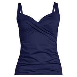 LANDS' END Tankinitop CHLORRESISTENT mit V-Ausschnitt in Lang-Gr&ouml;&szlig;e, Damen,  Blau, Nylon-Mischung, by Lands' End
