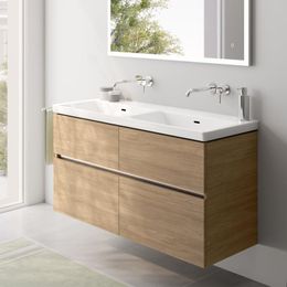 Villeroy & Boch Villeroy & Boch Subway 3.0 Doppelwaschtisch, evineo ineo5 evo Unterschrank B: 128 cm, 4 Ausz&uuml;ge, mit Griffmulde,, 4A71D301+BE0734OA,