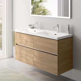 Villeroy & Boch Villeroy & Boch Subway 3.0 Doppelwaschtisch, evineo ineo5 evo Unterschrank B: 128 cm, 4 Ausz&uuml;ge, mit Griffmulde,, 4A71D101+BE0734OA,