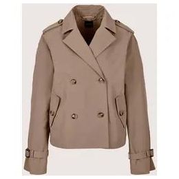 Madeleine Mode Kurzjacke MADELEINE "Trenchcoat Kurzjacke mit Reverskragen", Damen, Gr. 48, beige (caramel), Obermaterial: 55% Baumwolle CO. 45% Polyester PES., Modern, Jacken Kurzjacke, Saumriegel