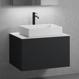 neoro n50 Unterschrank B: 80 cm mit 1 Auszug, Waschtisch B: 58 cm wei&szlig; matt,, BN0065WM+BN0432BM+BN0402WM,
